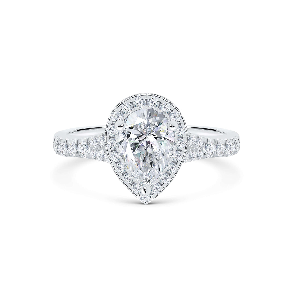 MICHELI - Custom Engagement Ring - 18K White Gold Pear Cut Diamond with ...